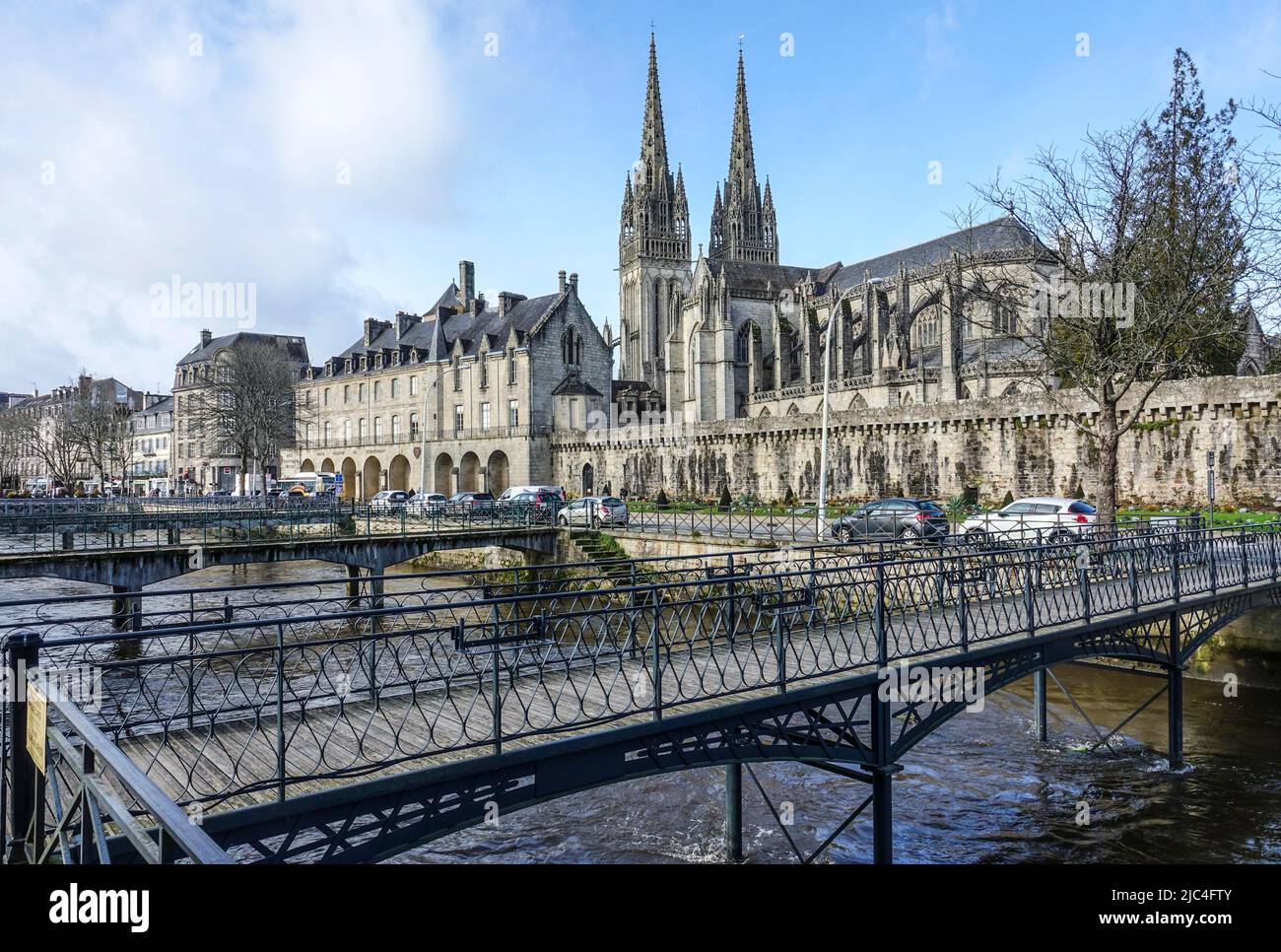 Saint-Corentin Gothic Cathedral and Musee Departemental Breton, bridges ...