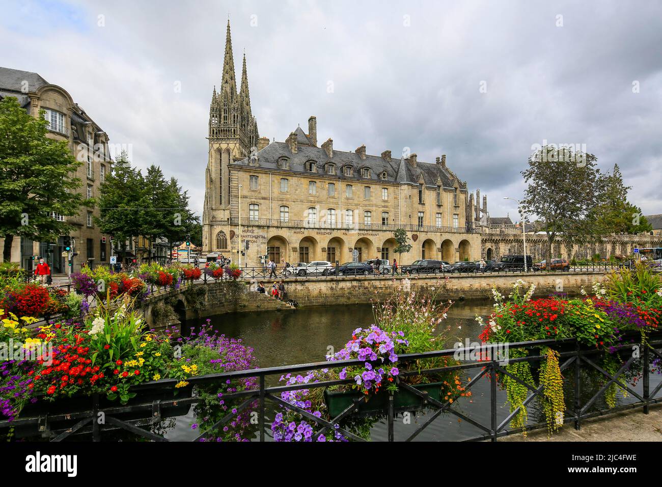 Saint-Corentin Gothic Cathedral and Musee Departemental Breton, Bridge ...