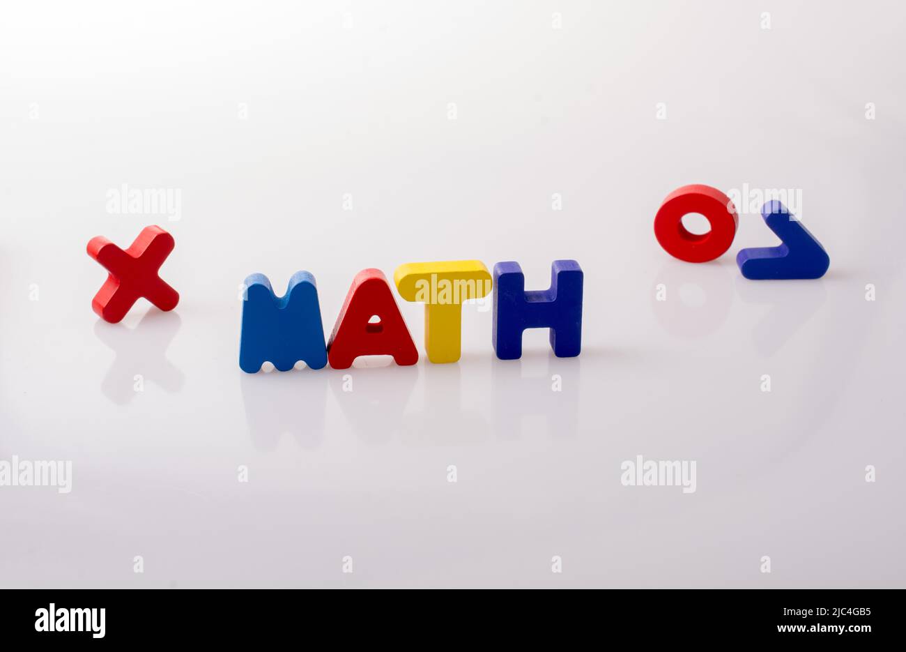 The word KID written with colorful letter blocks on white Stock Photo ...