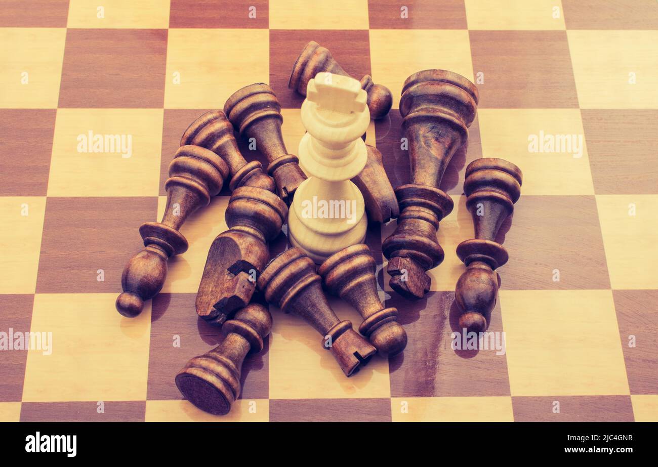 Chess board with chess pieces on it Stock Photo - Alamy