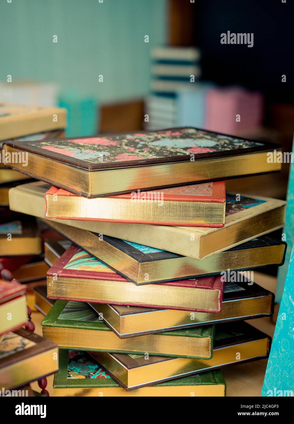 Notebook in view with a nice decorative cover Stock Photo - Alamy