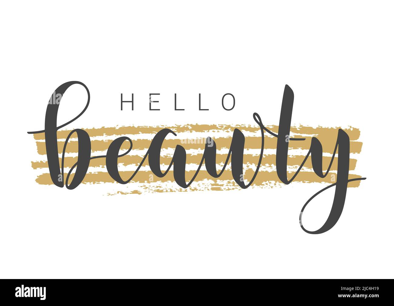 Vector Stock Illustration. Handwritten Lettering of Hello Beauty ...