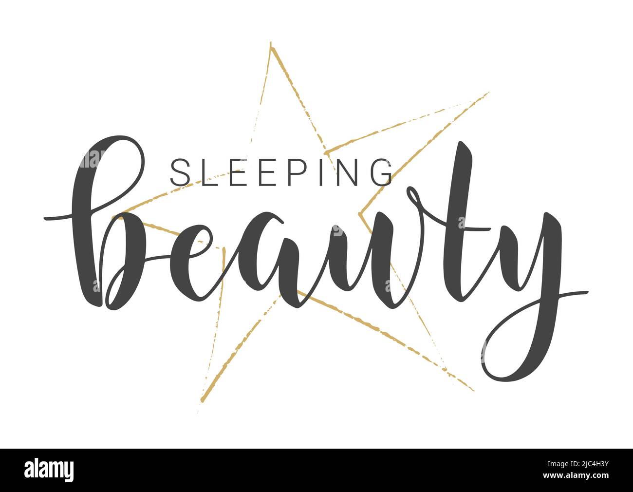 Vector Stock Illustration. Handwritten Lettering of Sleeping Beauty ...