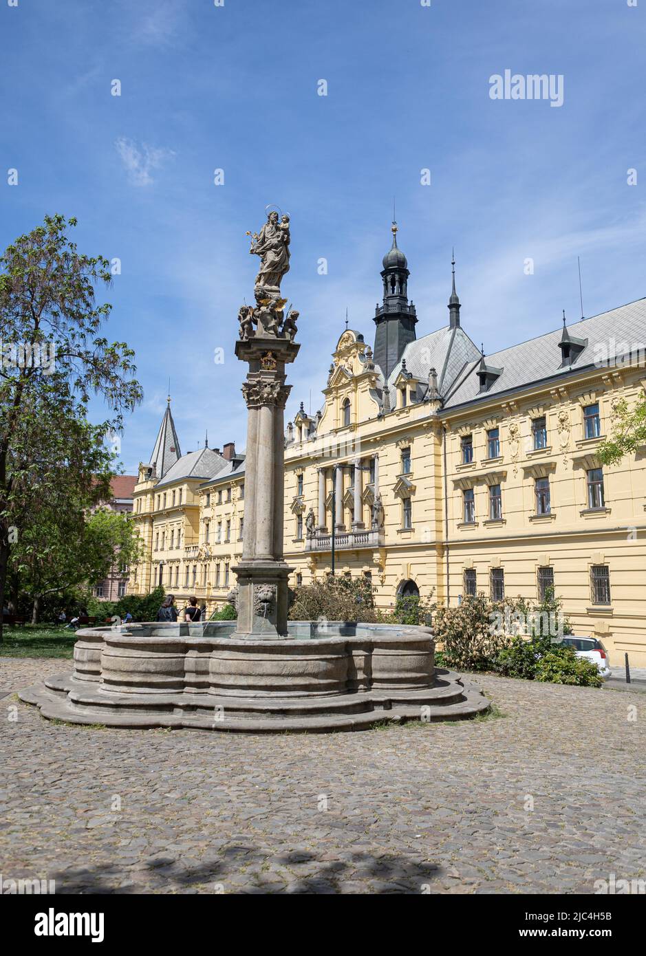 Statue of St. Joseph with a Child on the Fountain in Front of the ...