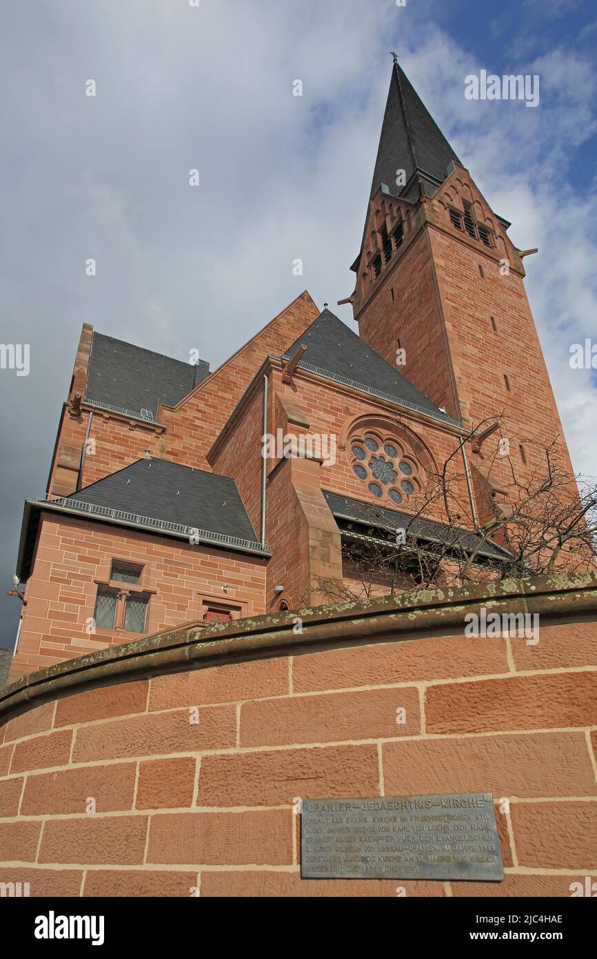 Neo-Gothic Protestant Orange Memorial Church in Biebrich, Wiesbaden ...