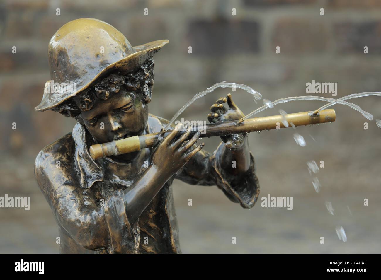 Flute player from the fountain on the banks of the Rhine in Biebrich ...