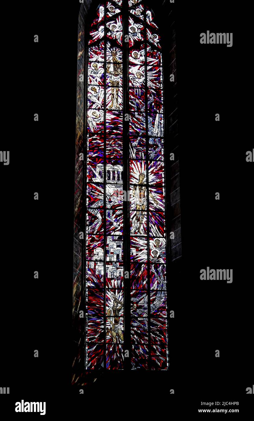 Window of Temptation by Klaus Wallner in Ulm Cathedral, south window ...