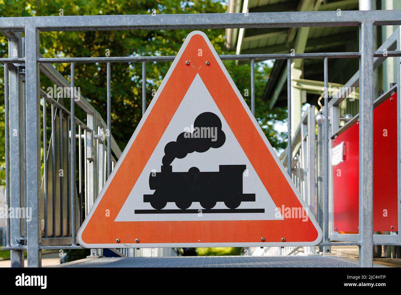 Traffic sign, traffic sign train, railway, locomotive, old station ...