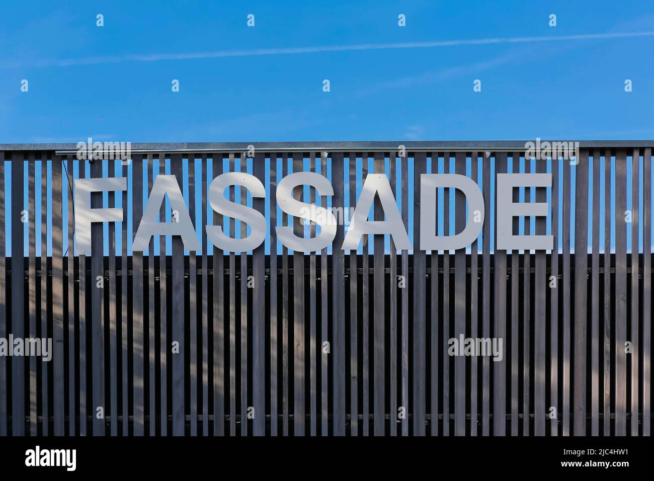 Lettering facade on wooden palisade, letters, Reutlingen, Baden ...