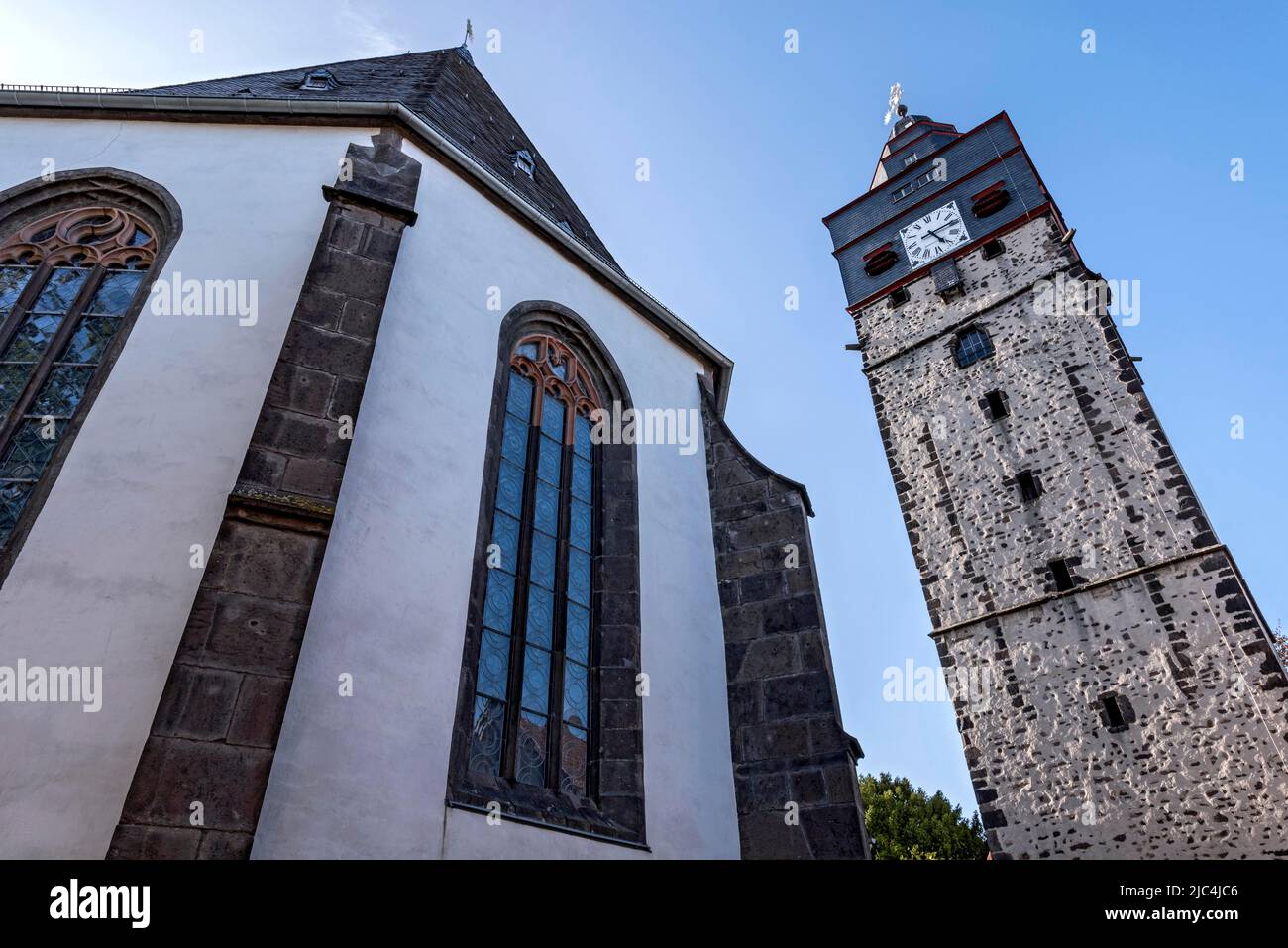 Former fortified defence tower, town tower, then bell tower of the ...
