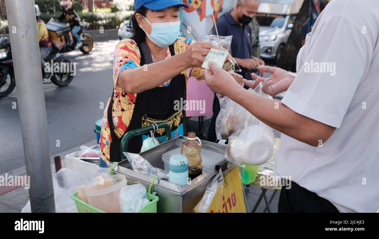 Money Changing Hands Cash Transaction Sukhumvit Road Bangkok Thailand ...