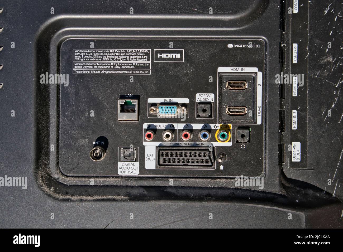 old tv connection sockets Stock Photo - Alamy