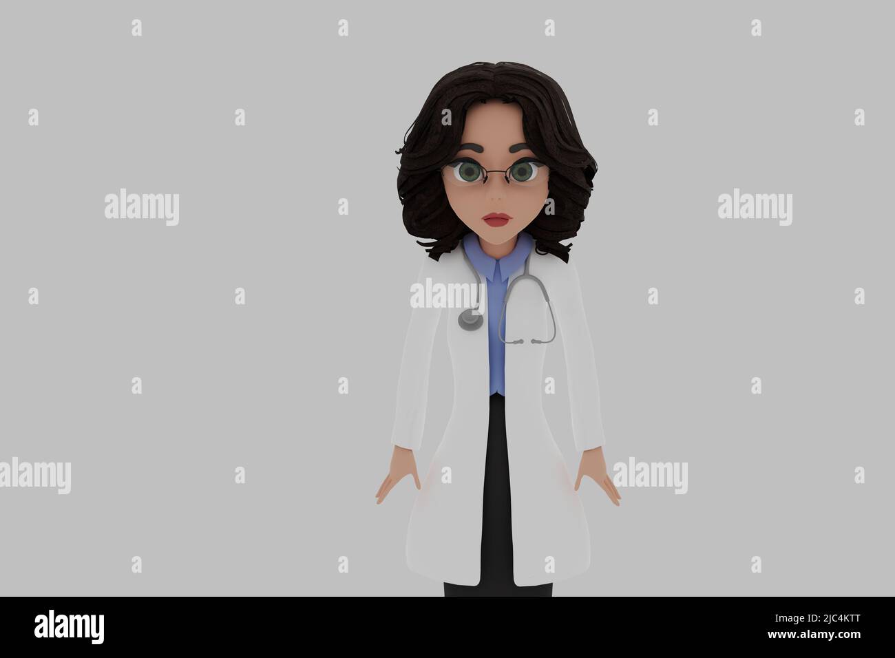 3d model of a female doctor on a white background Stock Photo - Alamy