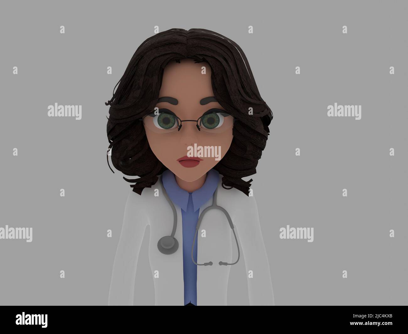 3d model of a female doctor on a white background Stock Photo - Alamy