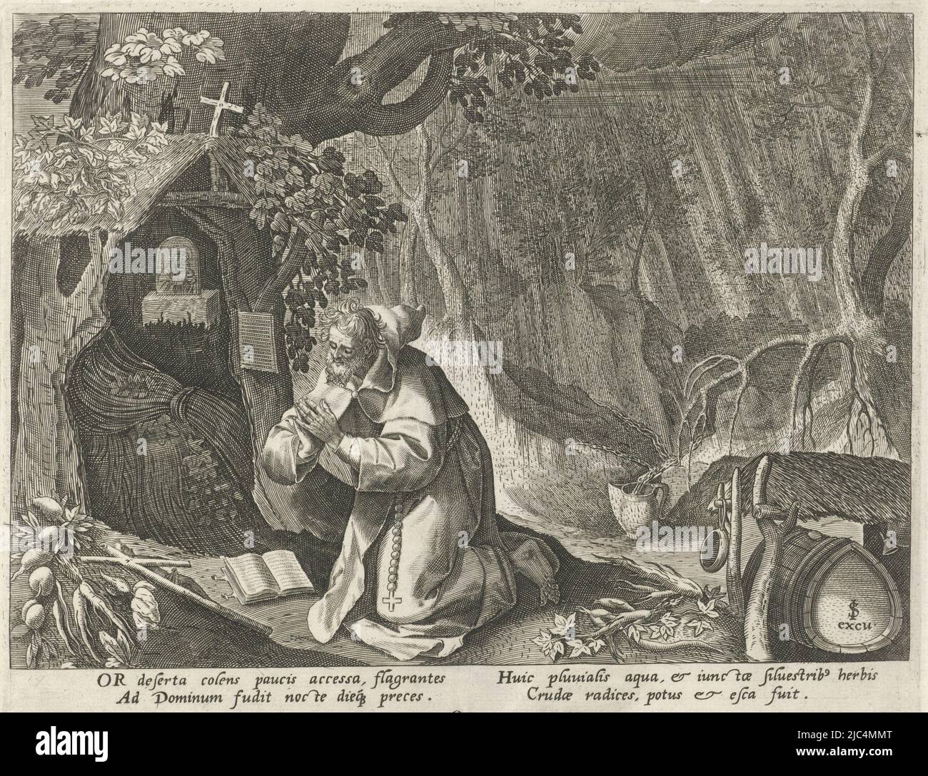 Or the hermit in the wilderness. It is raining. Or is kneeling before a ...