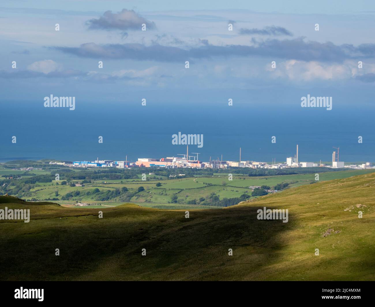 Looking down on Sellafield nuclear power station from Middle Fell, Lake ...
