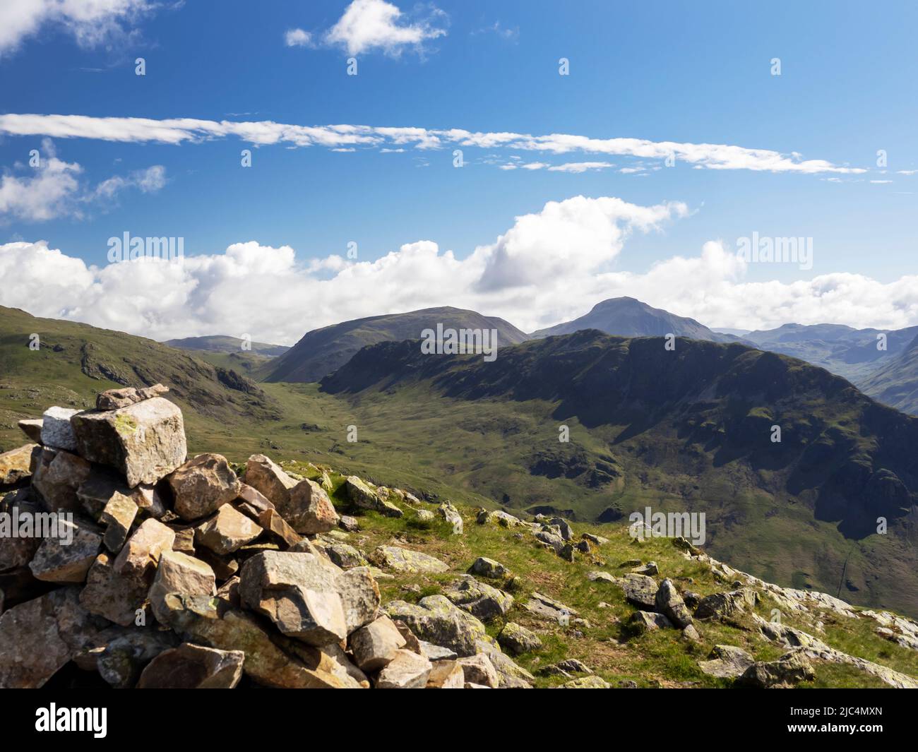 Looking towards Great Gable from Middle Fell, Lake District, UK Stock ...