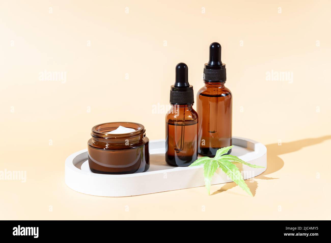 Cosmetic cream and oil made of natural cannabis, hemp, moisturizing ...