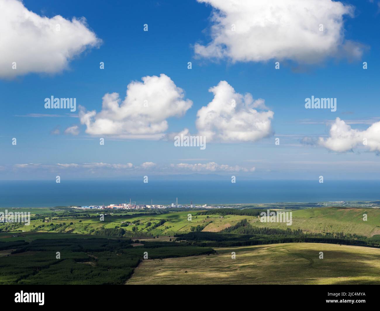 Looking down on Sellafield nuclear power station from Seatallan, Lake ...