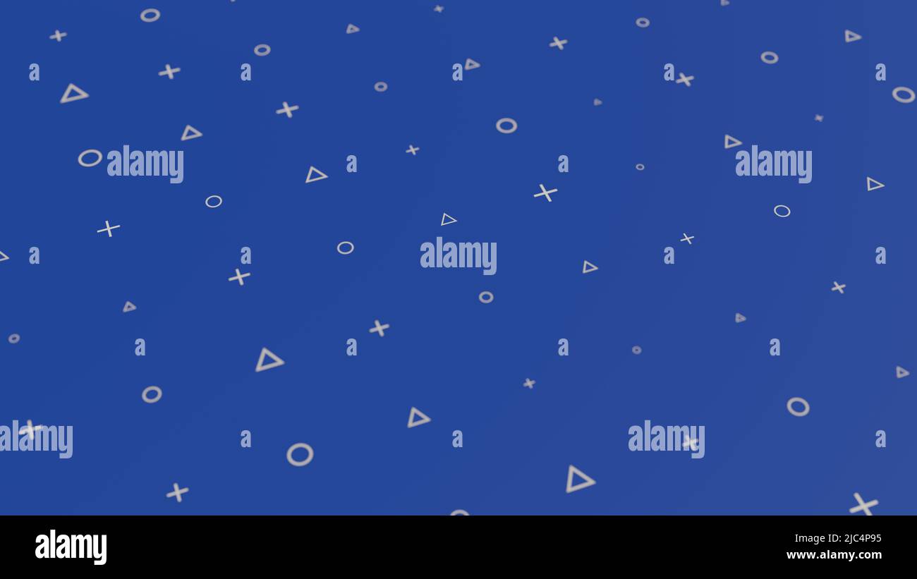 Abstract background in blue with texture of crosses, triangles and ...