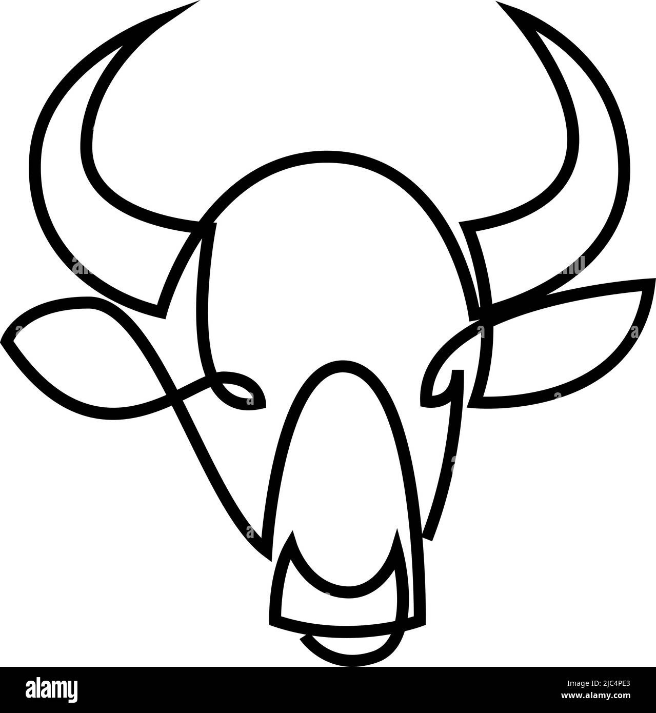 Bull head logo. Abstract stylized cow or bull head icon. Premium logo ...