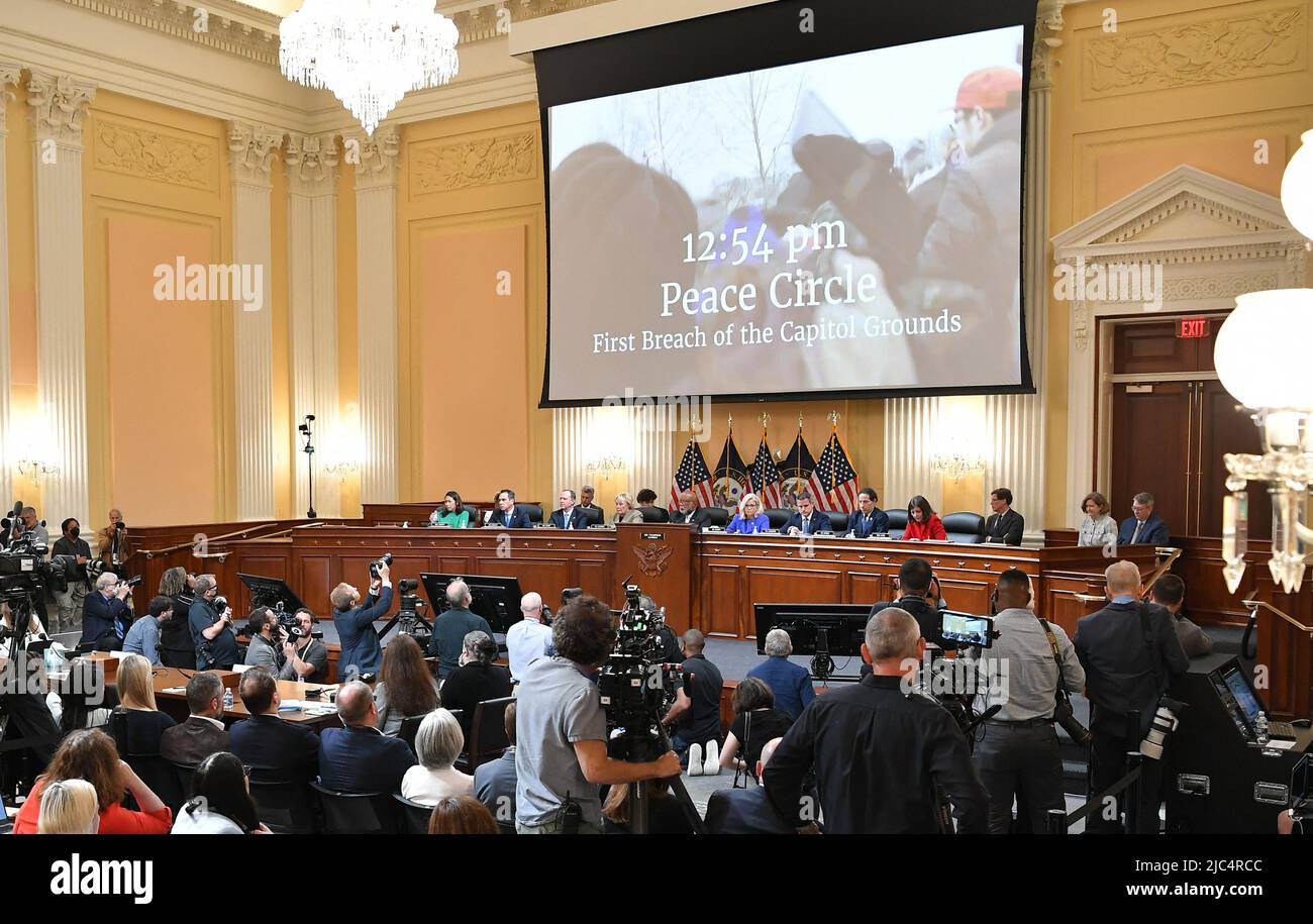 A video image shows the Capitol grounds being breached during a House ...