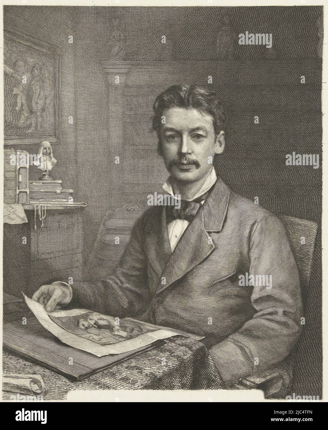 Adrianus Daniel de Vries Abzn. seated at a table. De Vries was vice ...