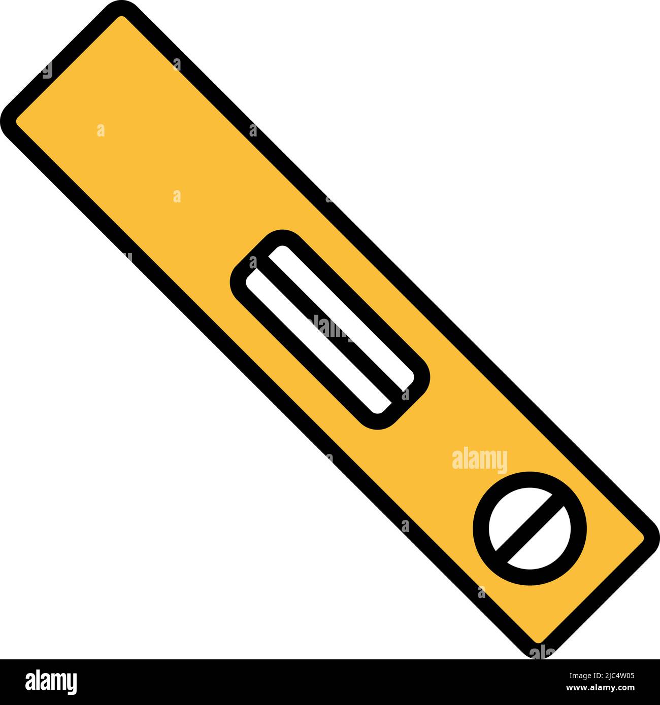 Icon Of Construction Level. Editable Bold Outline With Color Fill ...