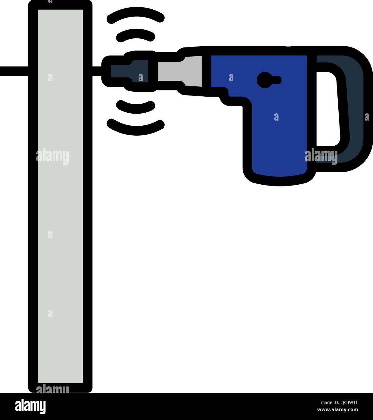 Icon Of Perforator Drilling Wall. Editable Bold Outline With Color Fill ...