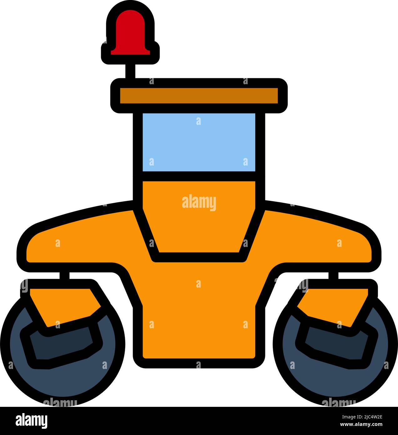 Icon Of Road Roller. Editable Bold Outline With Color Fill Design ...