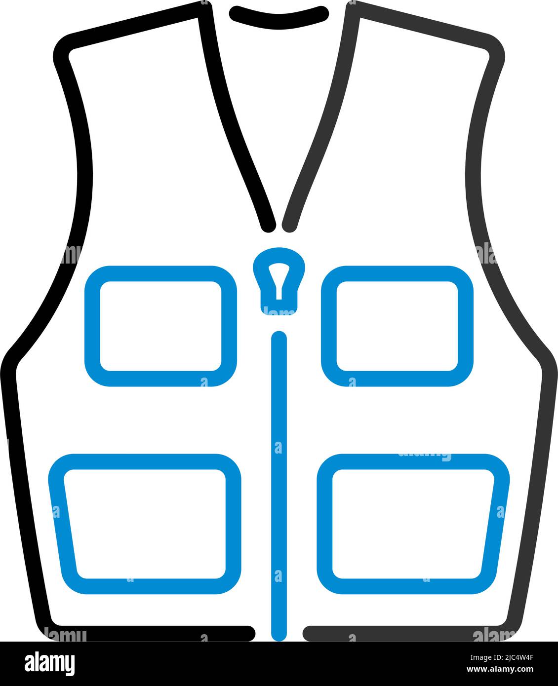 Icon Of Hunter Vest. Editable Bold Outline With Color Fill Design ...