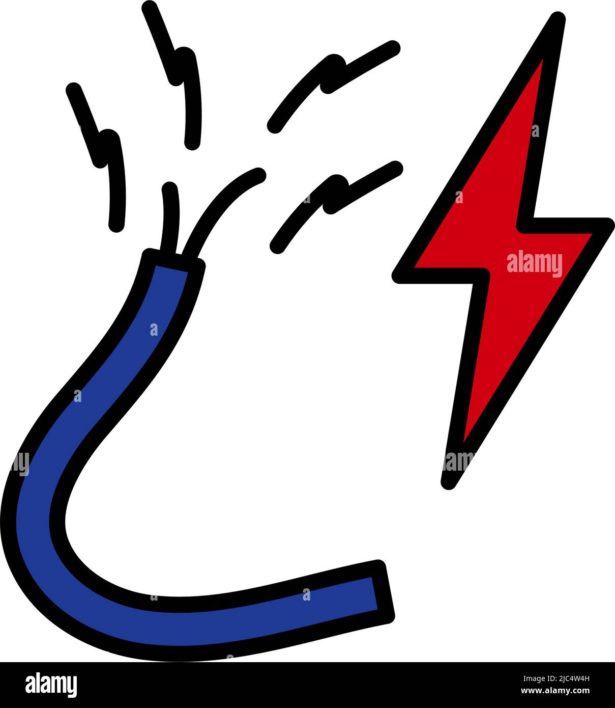 Icon Of Wire. Editable Bold Outline With Color Fill Design. Vector ...