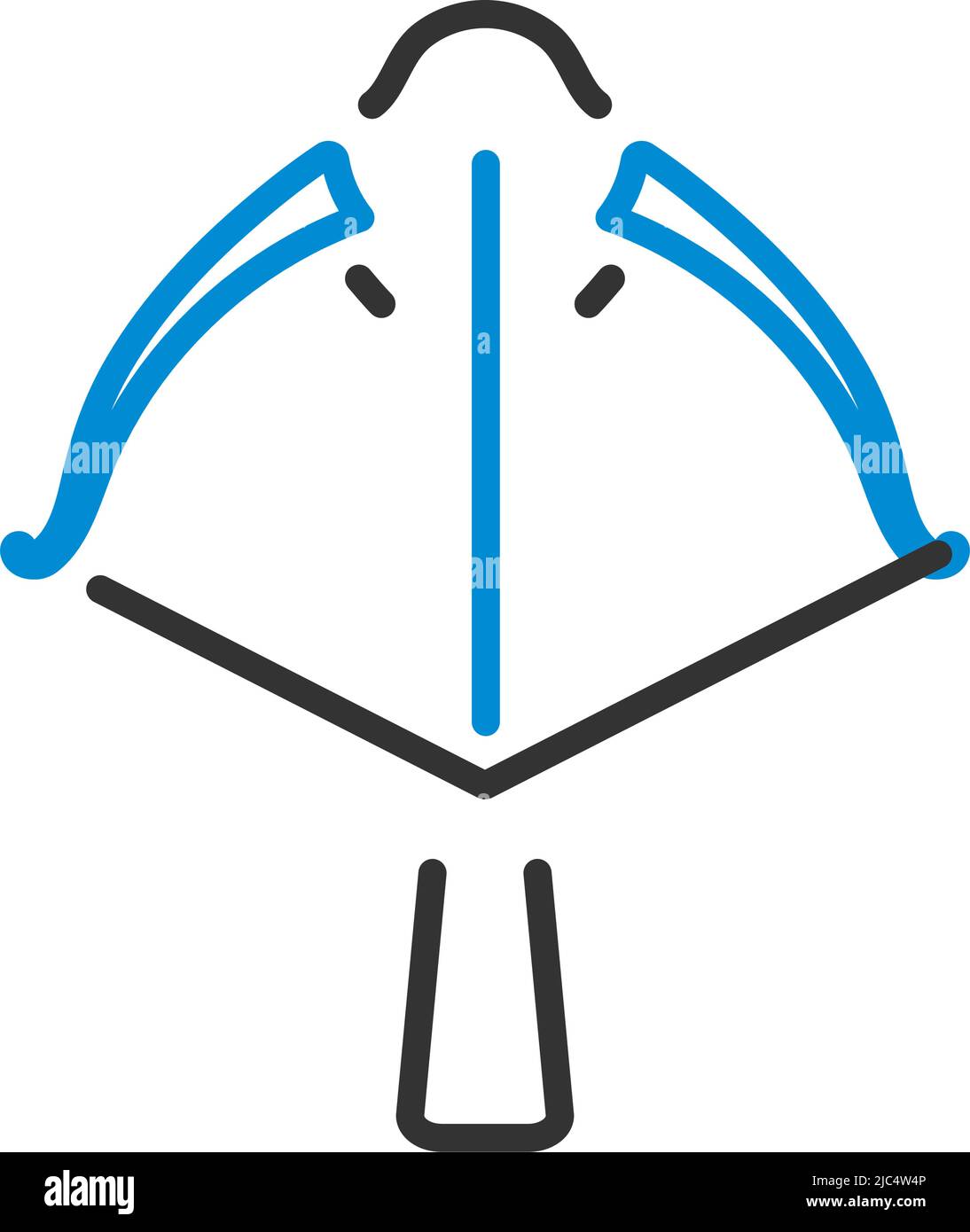 Icon Of Crossbow. Editable Bold Outline With Color Fill Design. Vector ...