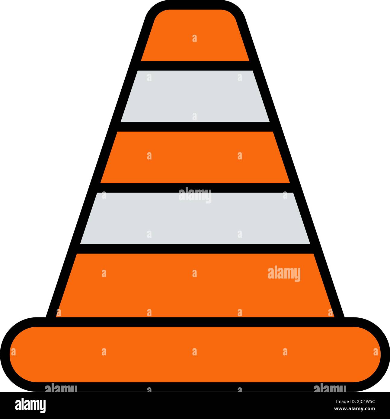 Icon Of Traffic Cone. Editable Bold Outline With Color Fill Design ...