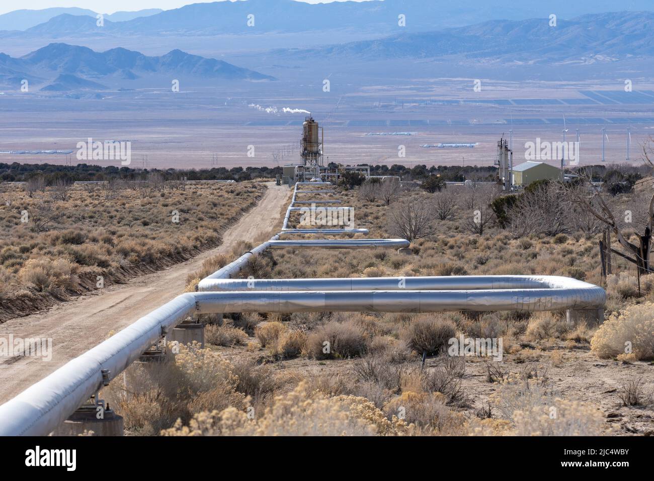 Expansion loops in a geothermal water line at the Blundell Geothermal ...