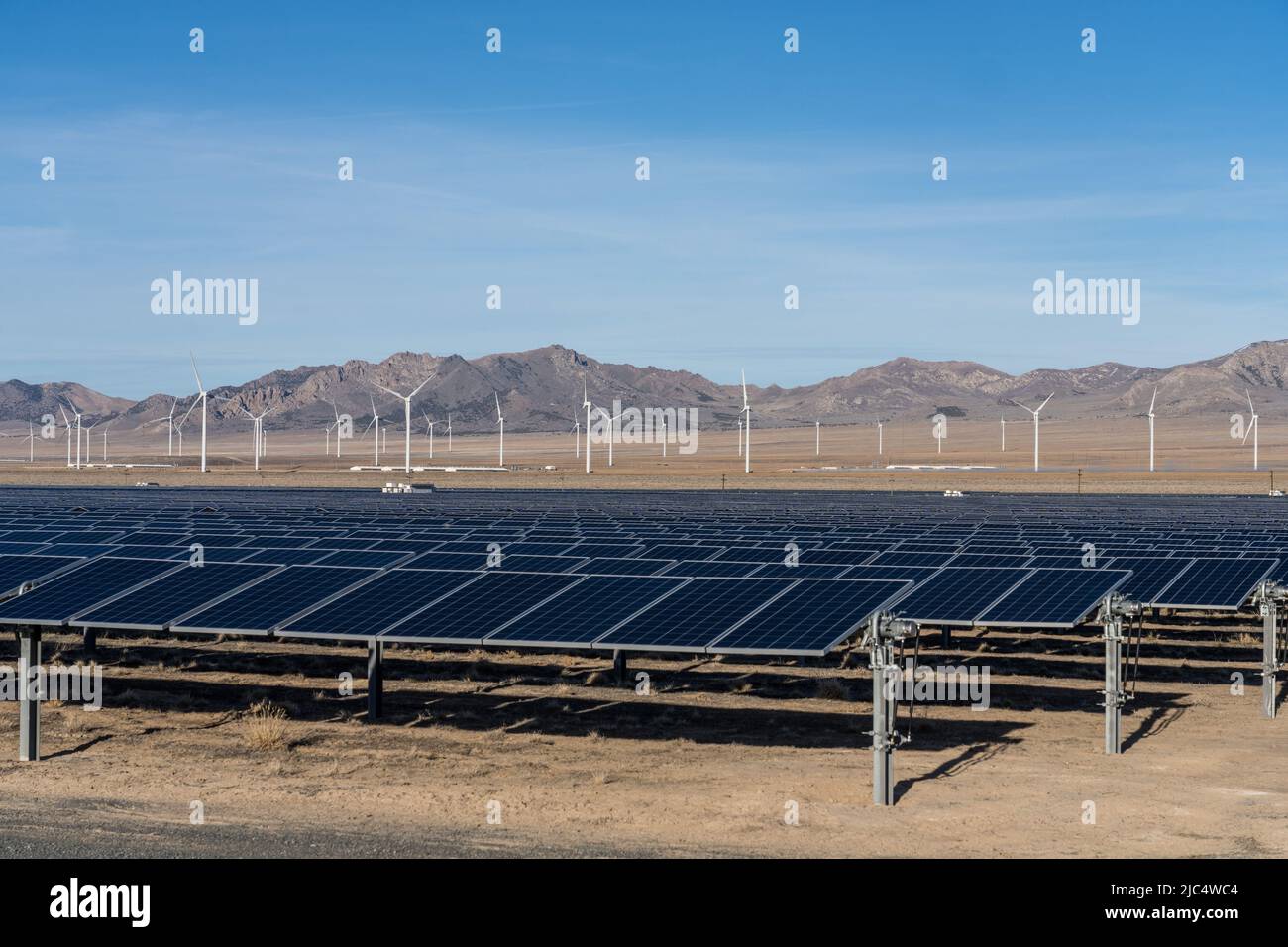 Three sources of renewable energy - solar, wind & biogas. The Escalante ...