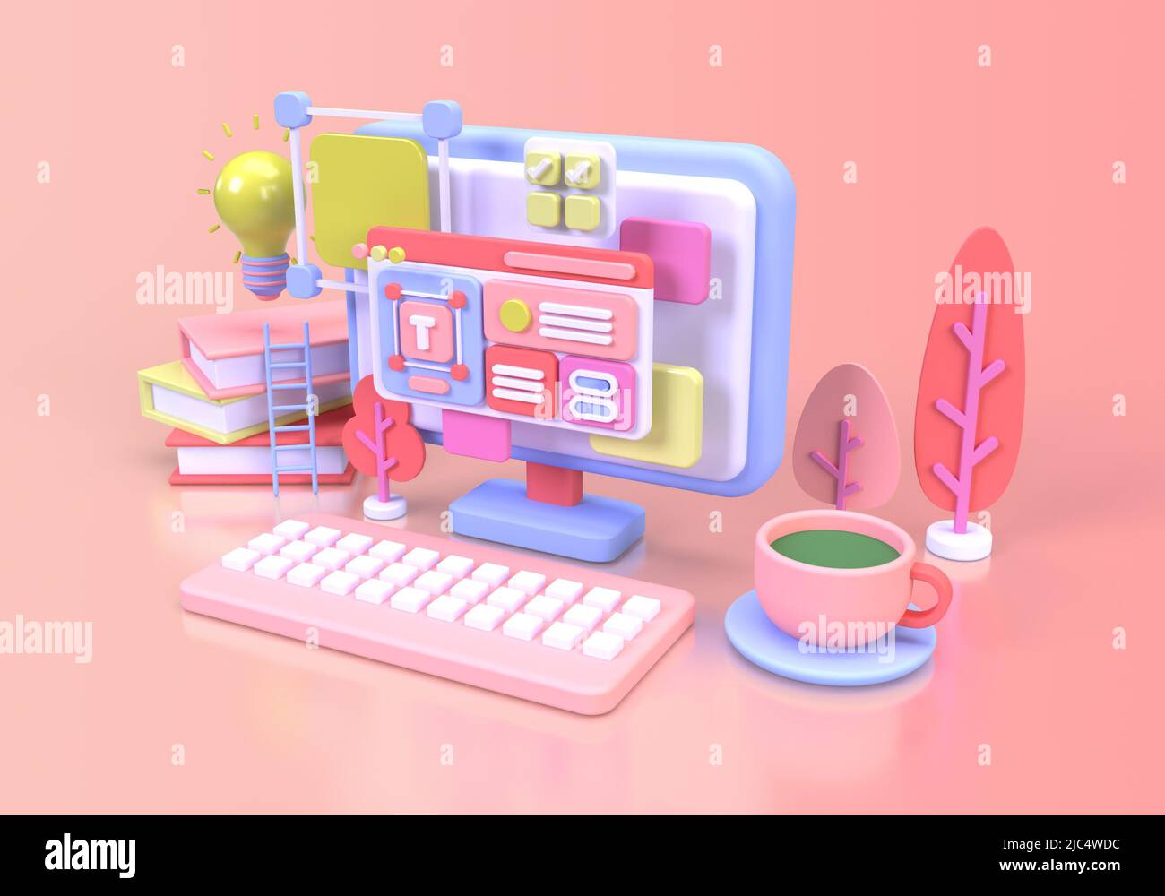 Web development for UI UX design concept illustration Landing page ...