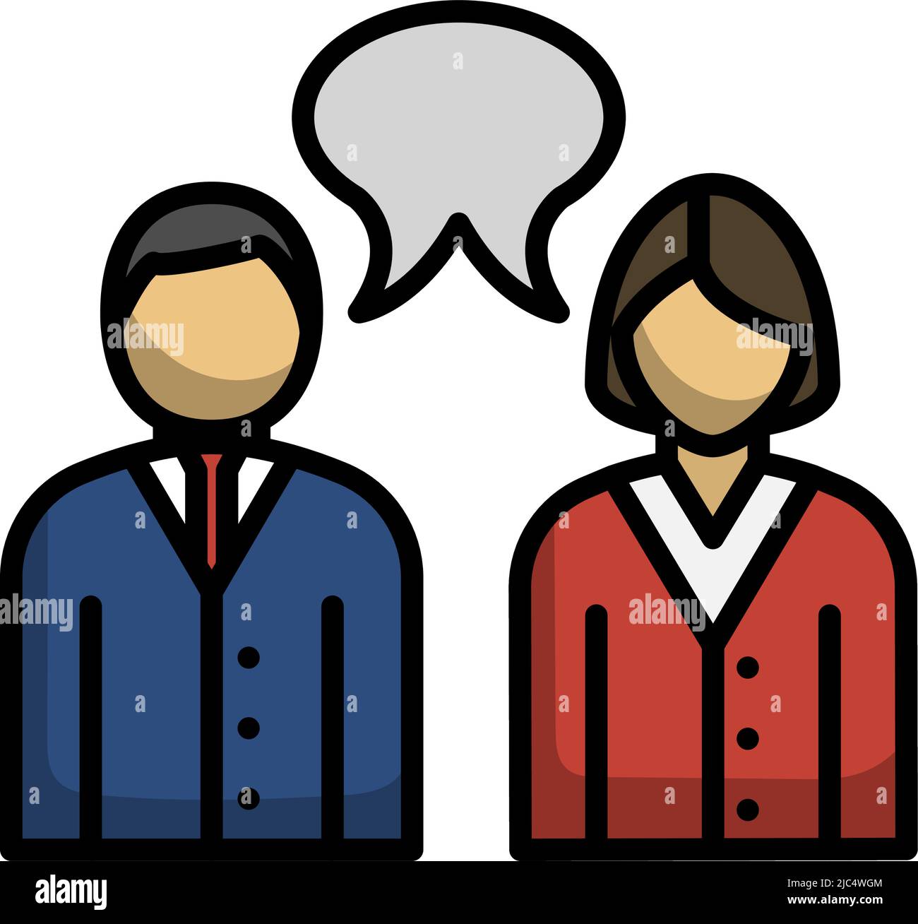 Chat Icon. Editable Bold Outline With Color Fill Design. Vector ...