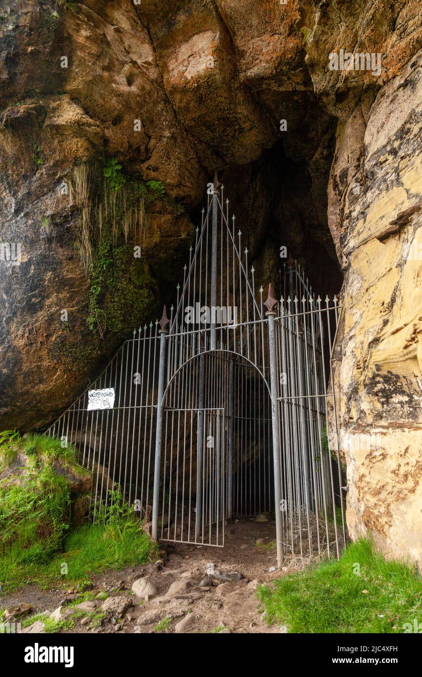 Gates to the Kings Cave on the Isle of Arran, Scotland Stock Photo - Alamy