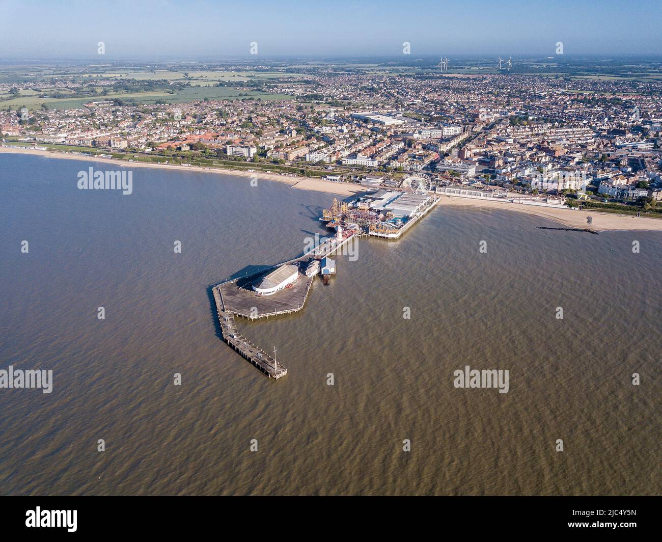 Clacton-on-Sea drone pics of the pier Stock Photo - Alamy