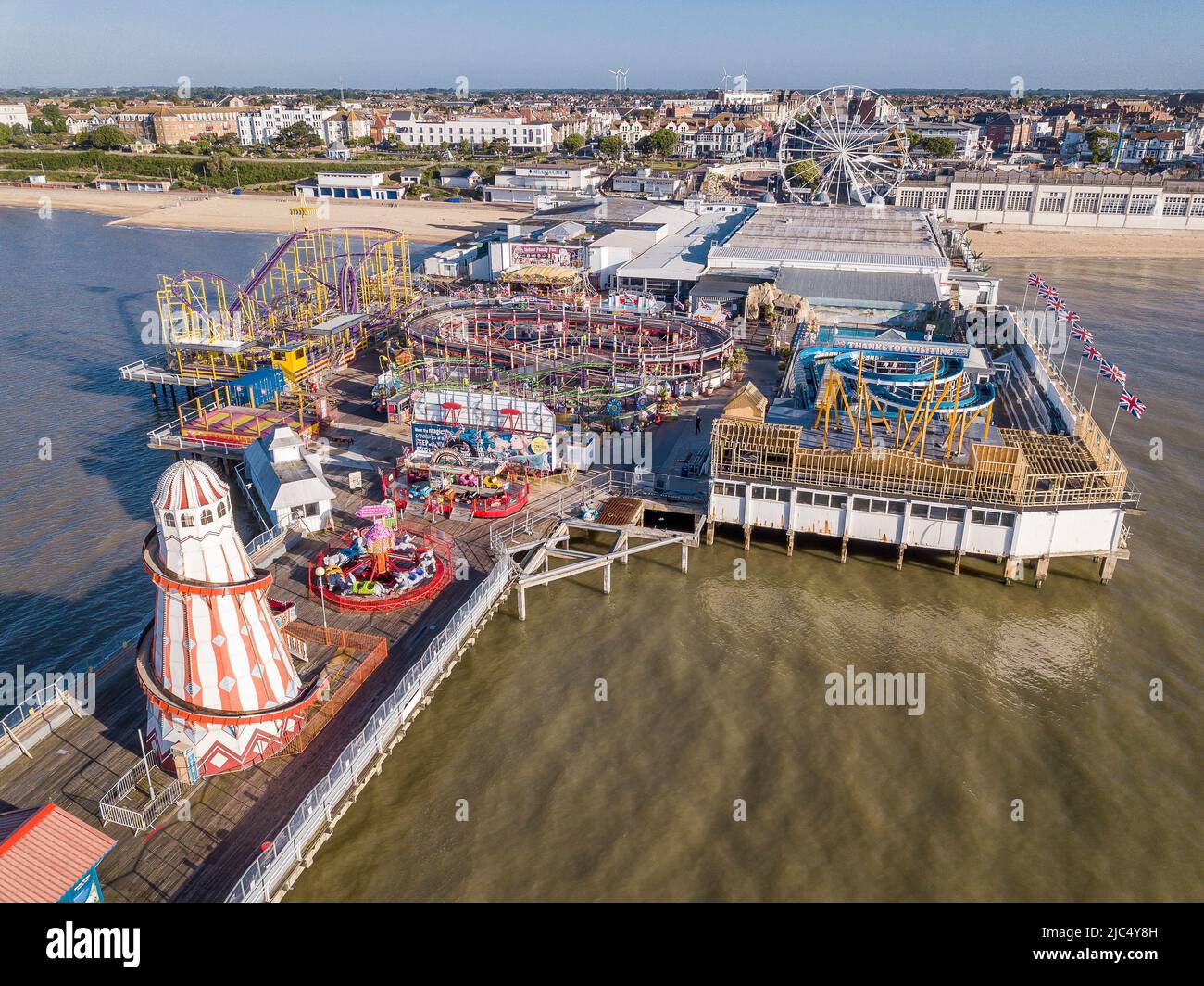 Clacton-on-Sea drone pics of the pier Stock Photo - Alamy