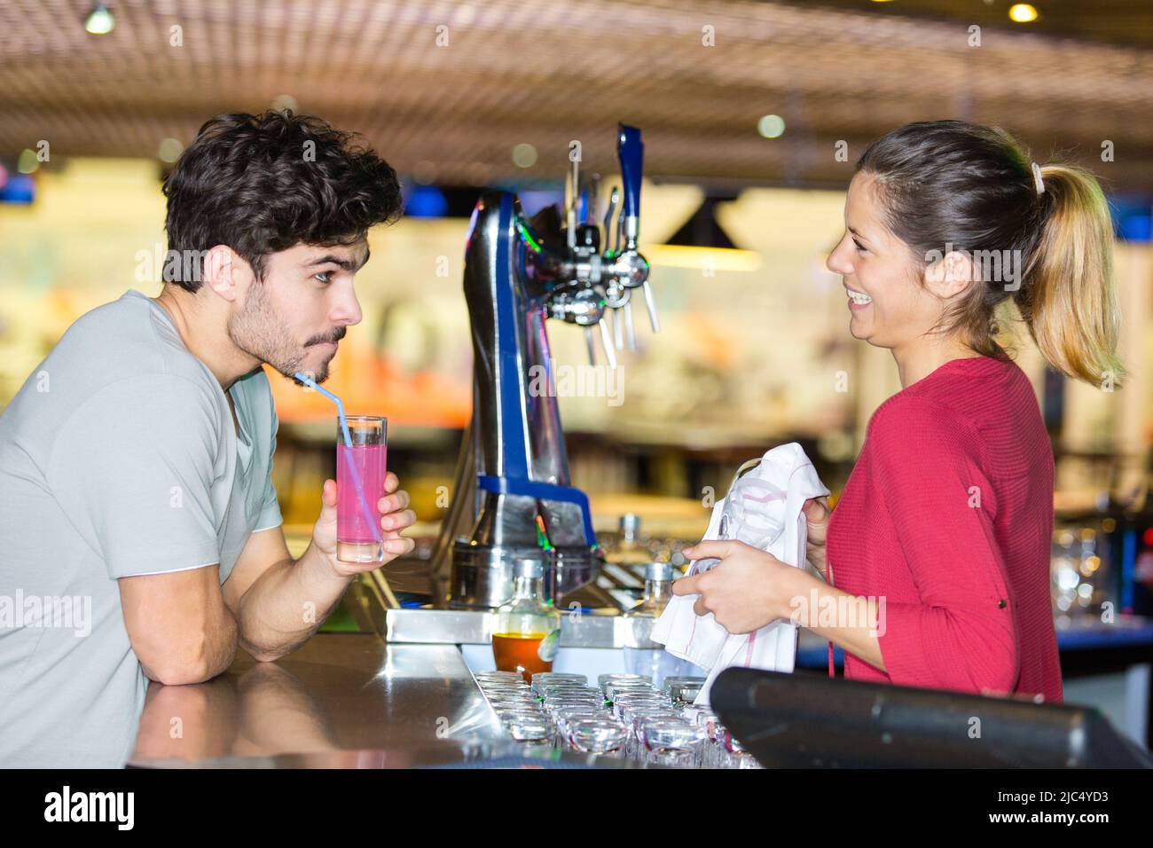 Waitress flirting hi-res stock photography and images - Alamy
