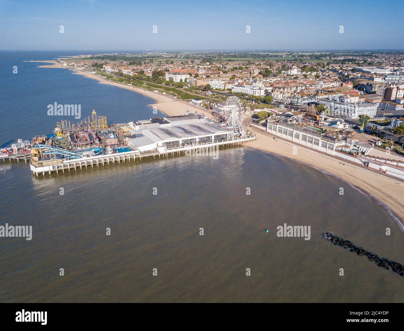 Clacton-on-Sea drone pics of the pier Stock Photo - Alamy