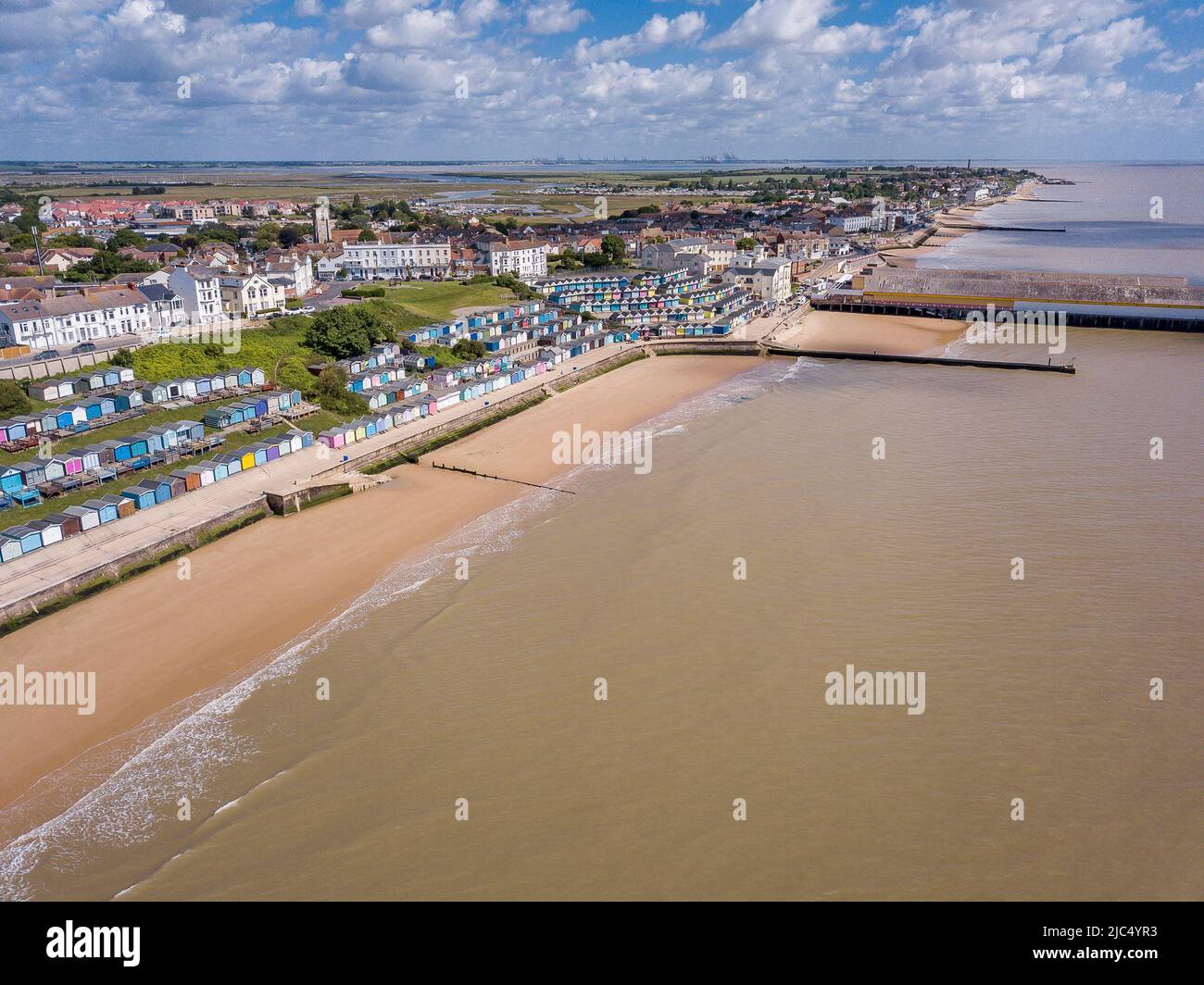 Walton-on-the-Naze, Pier & Beach Huts Stock Photo - Alamy
