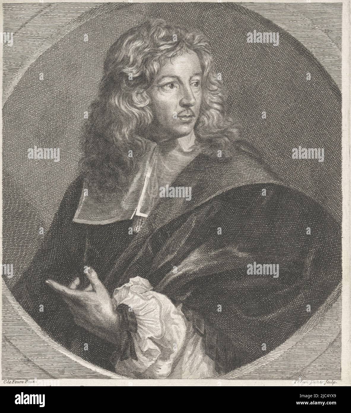 Portrait of the French painter and engraver Samuel-Jacques Bernard ...