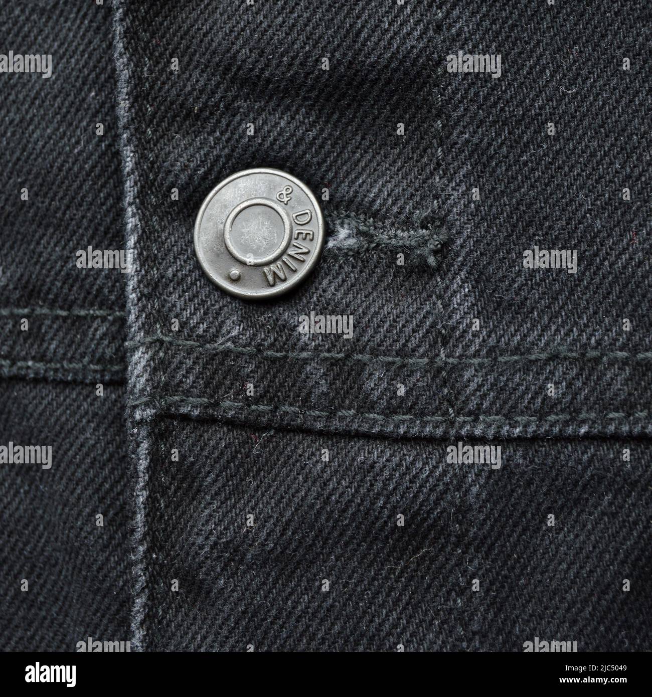 Black jeans denim coat jacket, metal buttom detail, jeans fabric ...