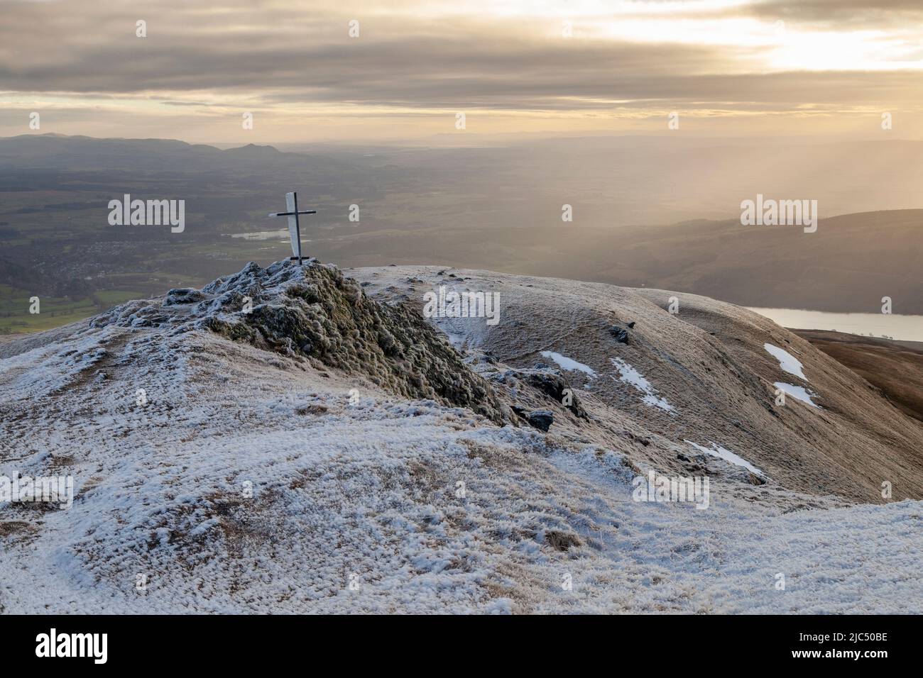 Iron Cross memorial near the summit of Ben Ledi mountain in Stirling ...