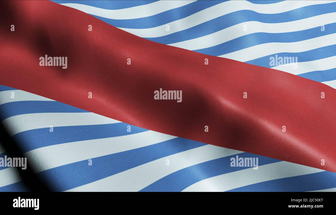 3D Illustration of a waving Uruguay department flag of Canelones Stock ...