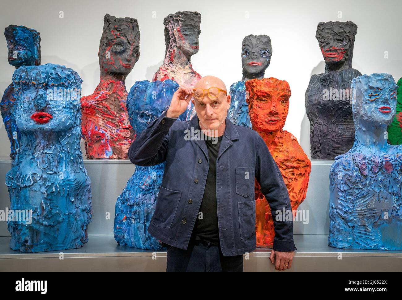 Artist Daniel Silver alongside some of his clay sculptures in his first ...