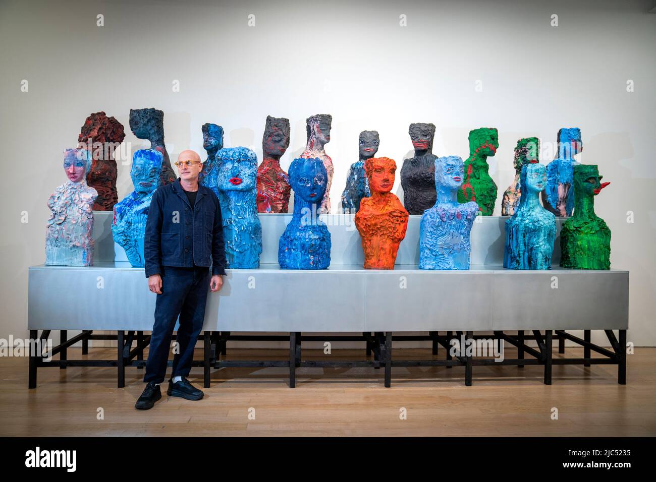 Artist Daniel Silver alongside some of his clay sculptures in his first ...